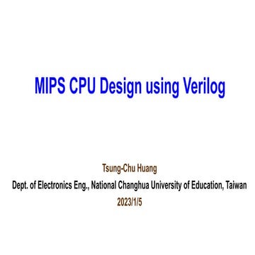 HDL17_MIPS CPU Design using Verilog.pptx
