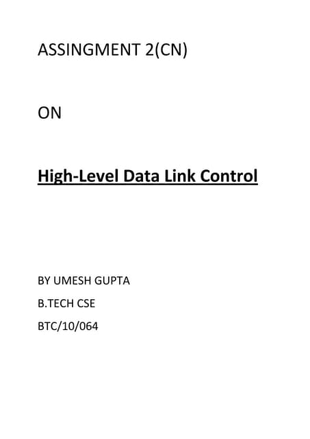 HDLC(high level data link control) | PPT