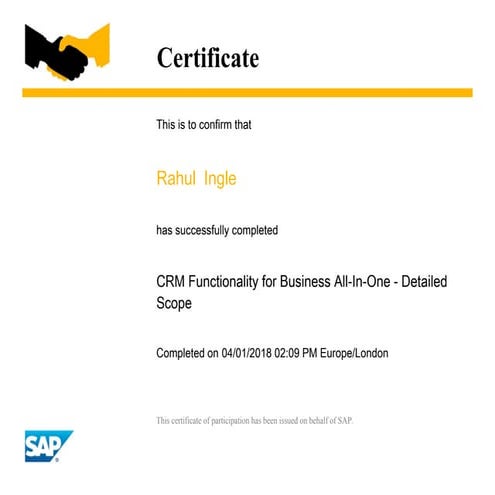 SAP ERP SD Certificate | PDF