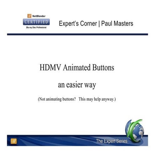 Hdmv Animated Buttons An Easier Way | PDF