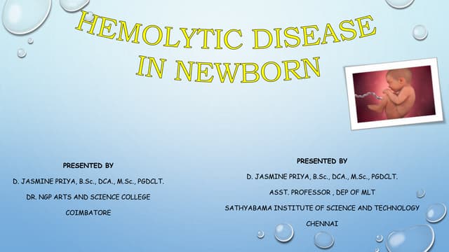 Hemolytic disease of the newborn | PPTX