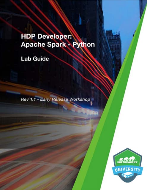 Hdp Developer Apache Spark Using Python Lab Guide By Hortonworks University Z Pdf 3683