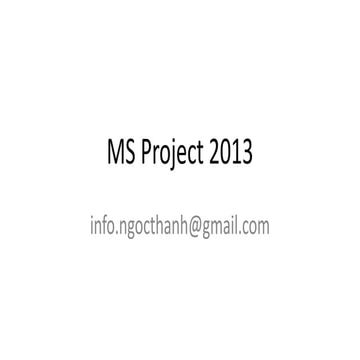 MS Project 2013 - Quick guide | PPT