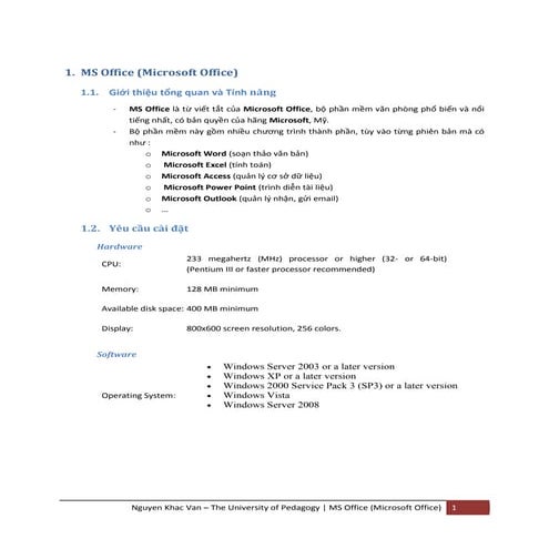 Hd su dung microsoft office | PDF