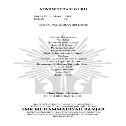 Cover administrasi guru | DOCX