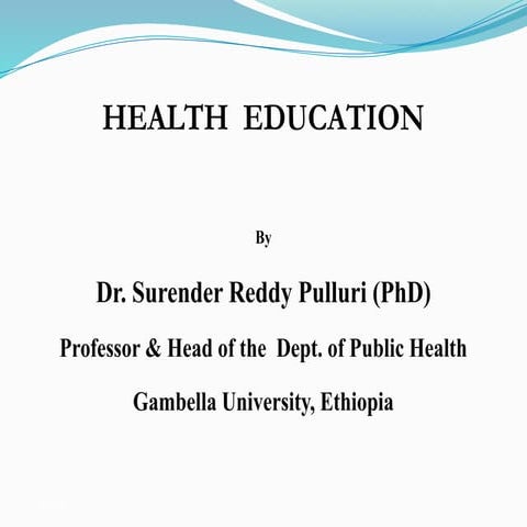Health education .Chapter-1.power point. | PPTX