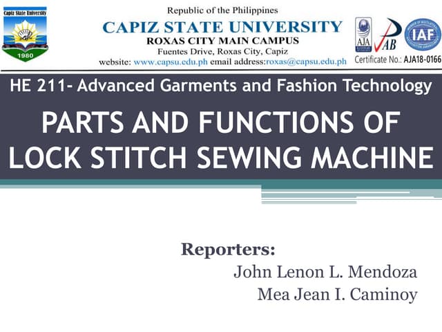 Types of sewing machine | PPTX