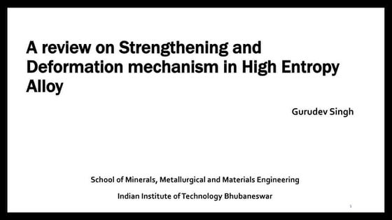 High Entropy alloys | PPT