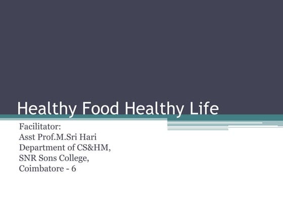Presentation on Healthy Eating | PPT