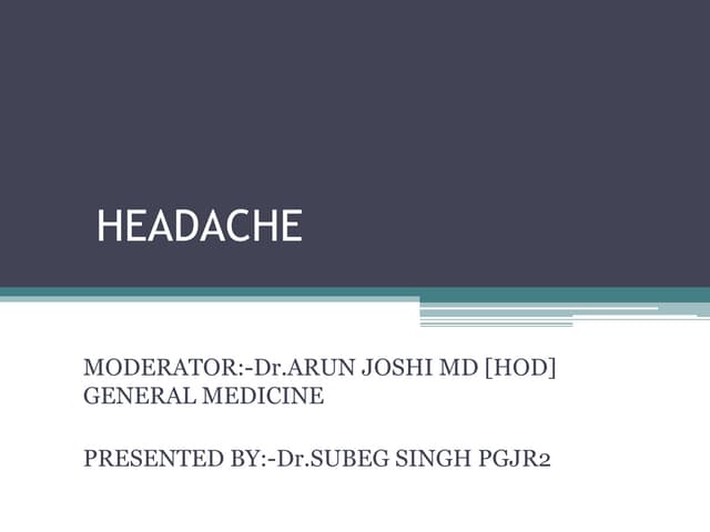 Headache types & management | PPTX