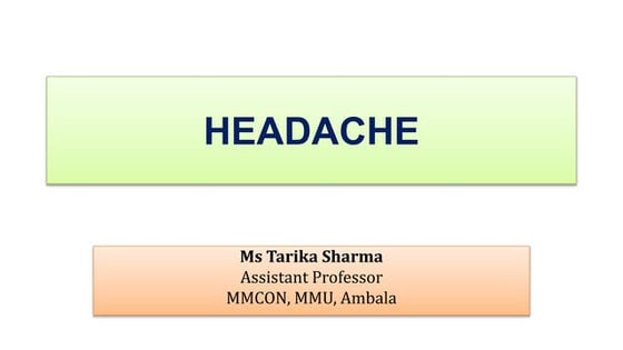 Headache | PPT