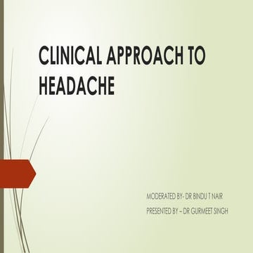 Clinical Approach to Headache pediatric Sharda University | PPTX