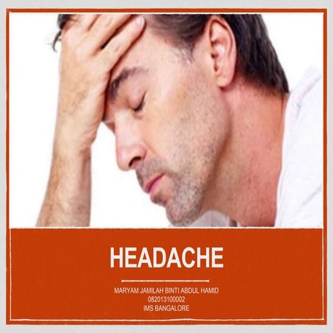 Headache (tension type headache, migraine) | PPTX