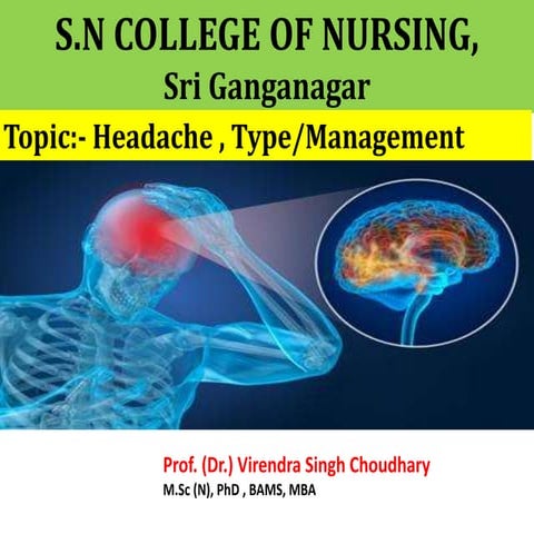 Headache Type & management of the person | PPT