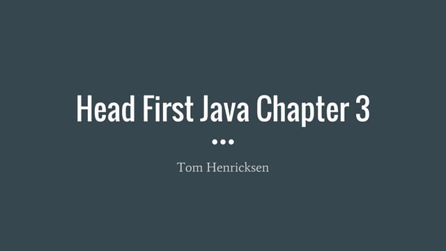 Head First Java Chapter 3 Pdf Programming Languages Computing 9201