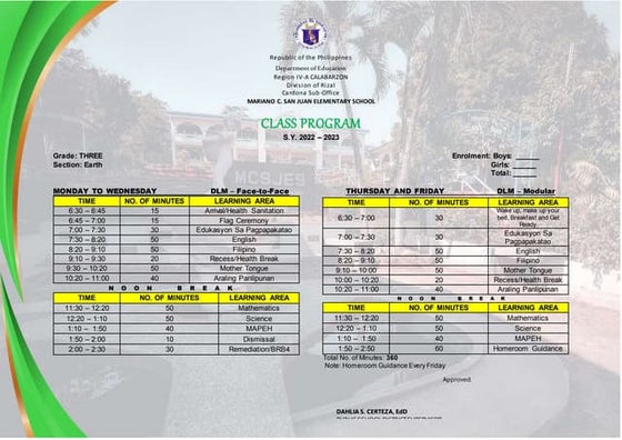 MATATAG CLASS-PROGRAM-GRADE-5-AND-6-edited.docx | Professional School ...