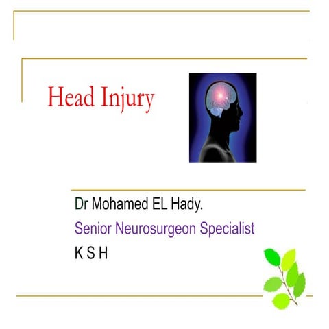 Head injury ppt | PPTX