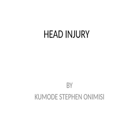 Head injury ppt | PPTX