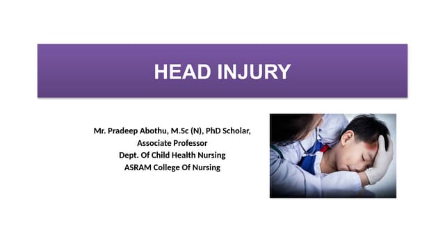 Head injury ppt | PPTX