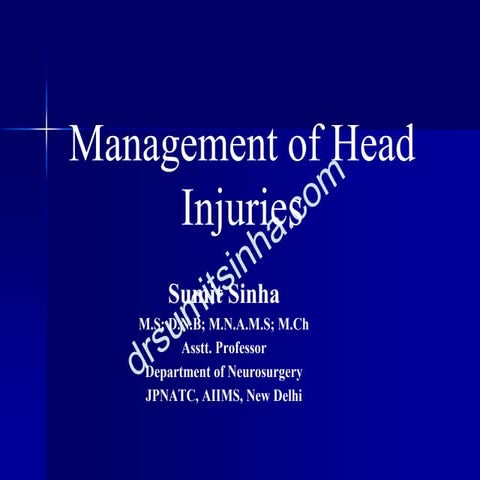 Head injury management lecture.ppt (1) | PPTX