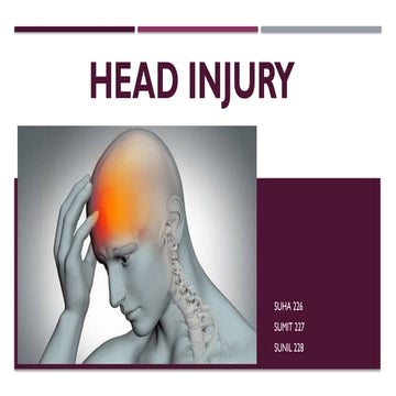head injury surgery topic for clinical posting | PPTX