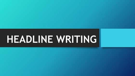 Kinds of headlines | PPTX | Sports