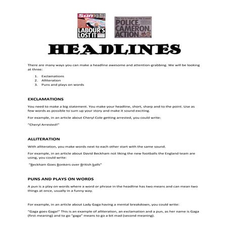 Headlines | PDF