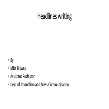 Headlines writing | PPTX
