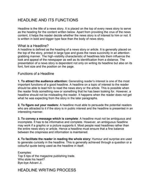 Types of leads in news writing | PPT