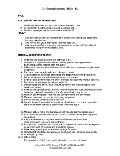 Organizational structure NURSING | PPTX