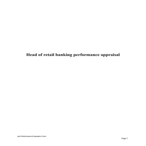 Head of retail banking performance appraisal | DOC