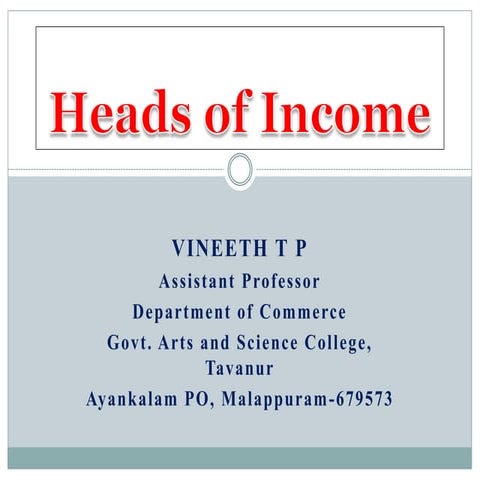Income Tax- Heads of income | PPTX