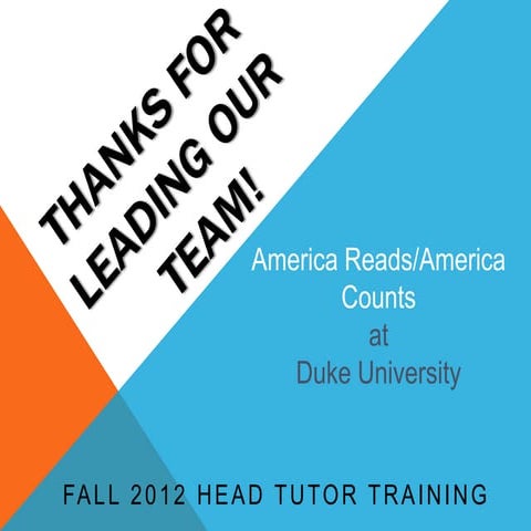 Head tutor training presentation | PPT