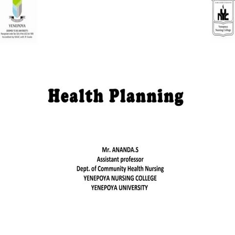 Health planning | PPT