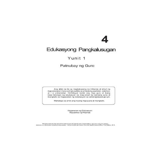 K TO 12 GRADE 4 TEACHER’S GUIDE IN HEALTH (Q1-Q4) | PDF