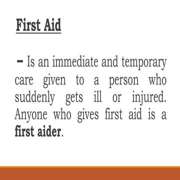 Module 1 introduction to first aid | PPTX
