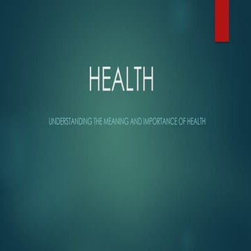 Health is the foundation of a happy and strong life | PPT