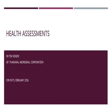 Health assessments | PPT