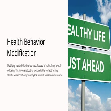 Health Psychology: Health and Behavior Modification | PPTX