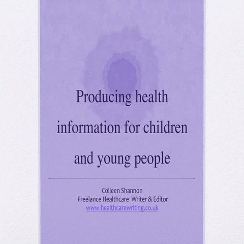 Health information for children and young people | PPT