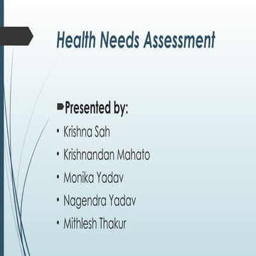 Health-Need-Assessment in community diagnosis process | PPTX