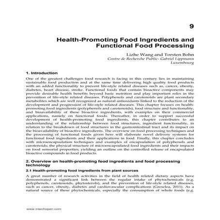 Health promoting food ingredients and. | PDF | Healthy Cooking and ...