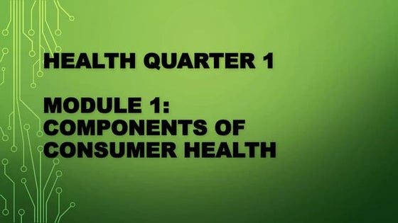 Unit I consumer health grade 10 | PPTX