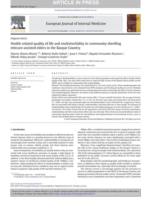 Health Related Quality Of Life And Multimorbidity In Community Dwelling