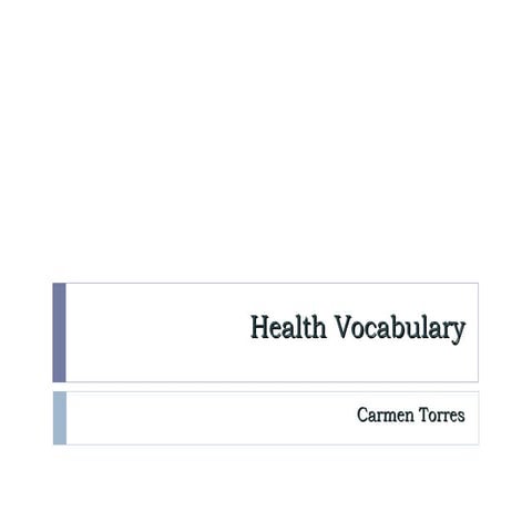 Health Vocabulary | PPT
