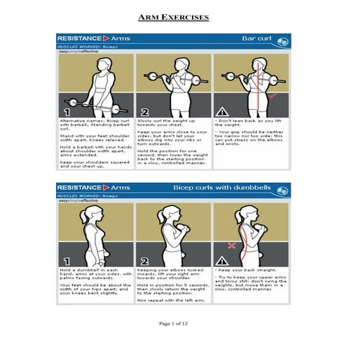 Health 24 & Virgin Active - Arm Exercises | PDF