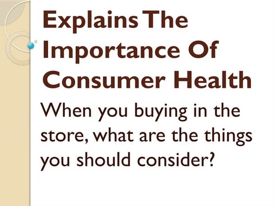 Consumer Health Education (MAPEH) | PPTX | Personal Finance