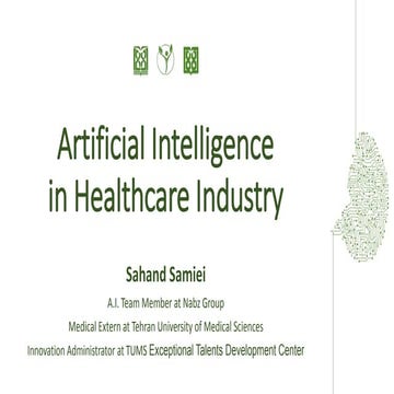 Artificial Intelligence in Healthcare Industry | PPTX | Healthcare ...
