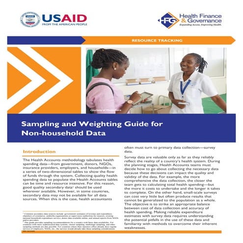 Sampling and Weighting Guide for Non-household Data | PDF