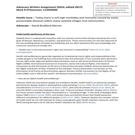 Health advocate (David Werner) | PDF